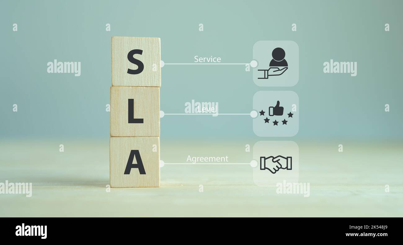 SLA - Service Level Agreement acronym, business concept. Service ...