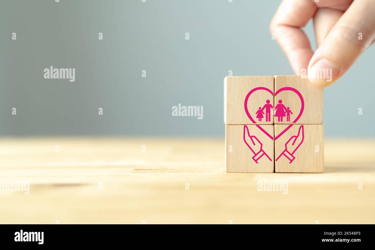 Family protection, care and healthcare concept. Homeless charity ...