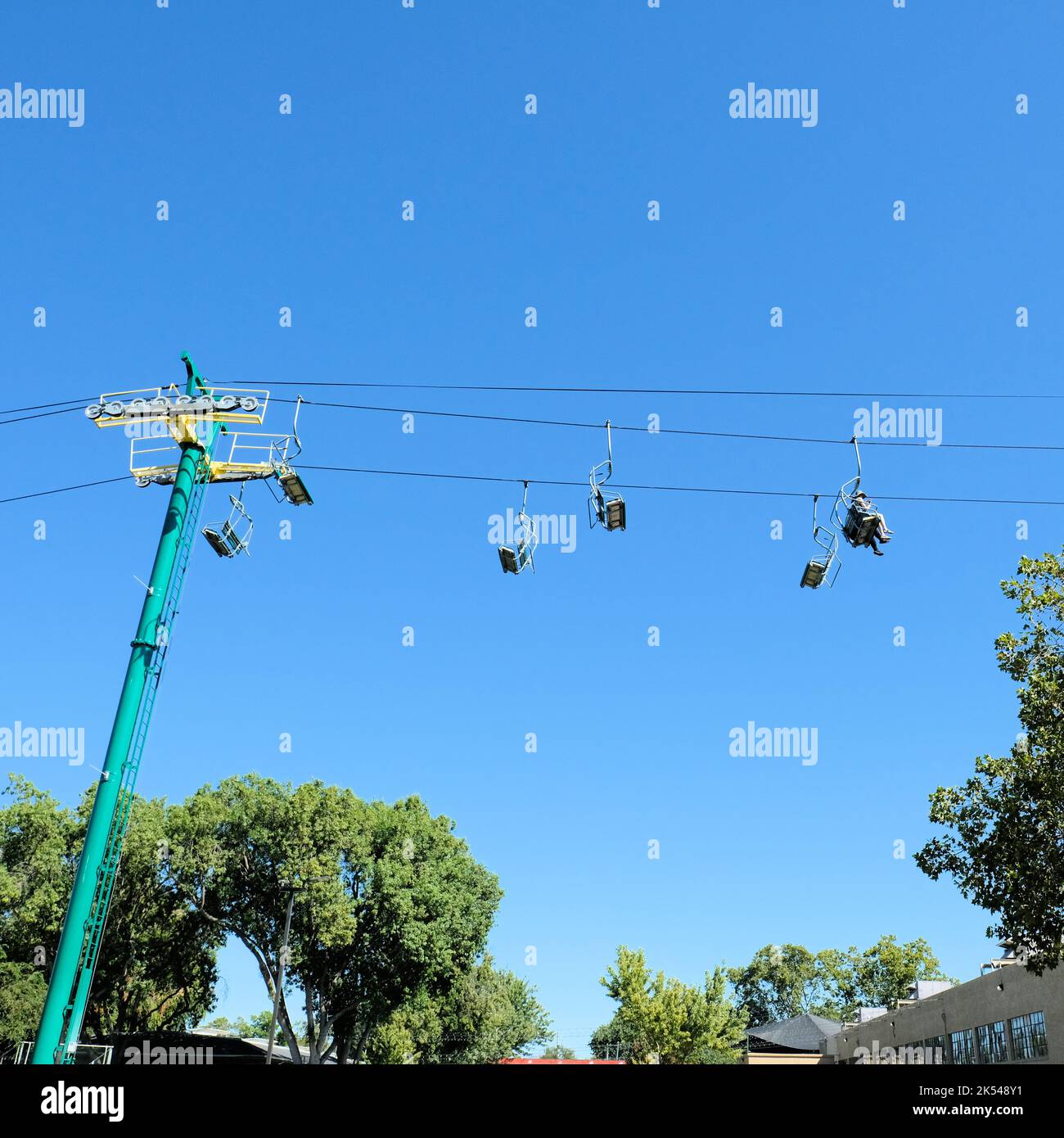 The Alameda County Fair Sky Ride gondolas in Pleasanton, California ...