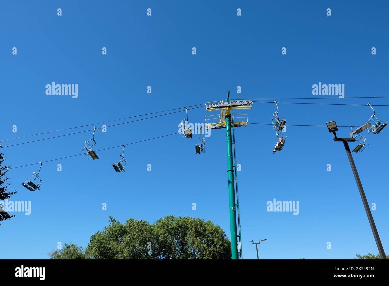 The Alameda County Fair Sky Ride gondolas in Pleasanton, California ...