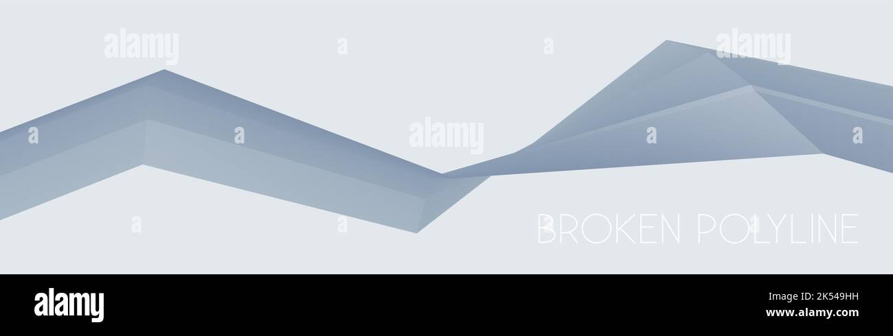 Abstract bluish grey broken polyline on light gray background. Geometric vector graphics Stock ...