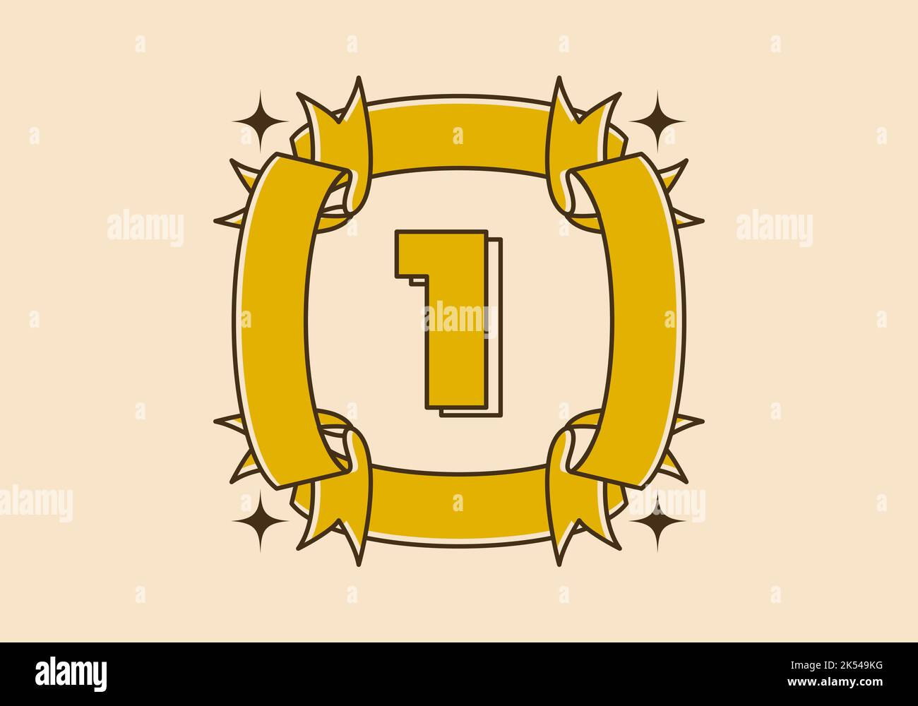 Number 1 in vintage retro frame design Stock Vector Image & Art - Alamy