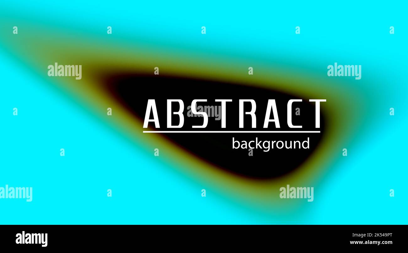 Abstract template with blurred rounded shape on aqua blue background ...