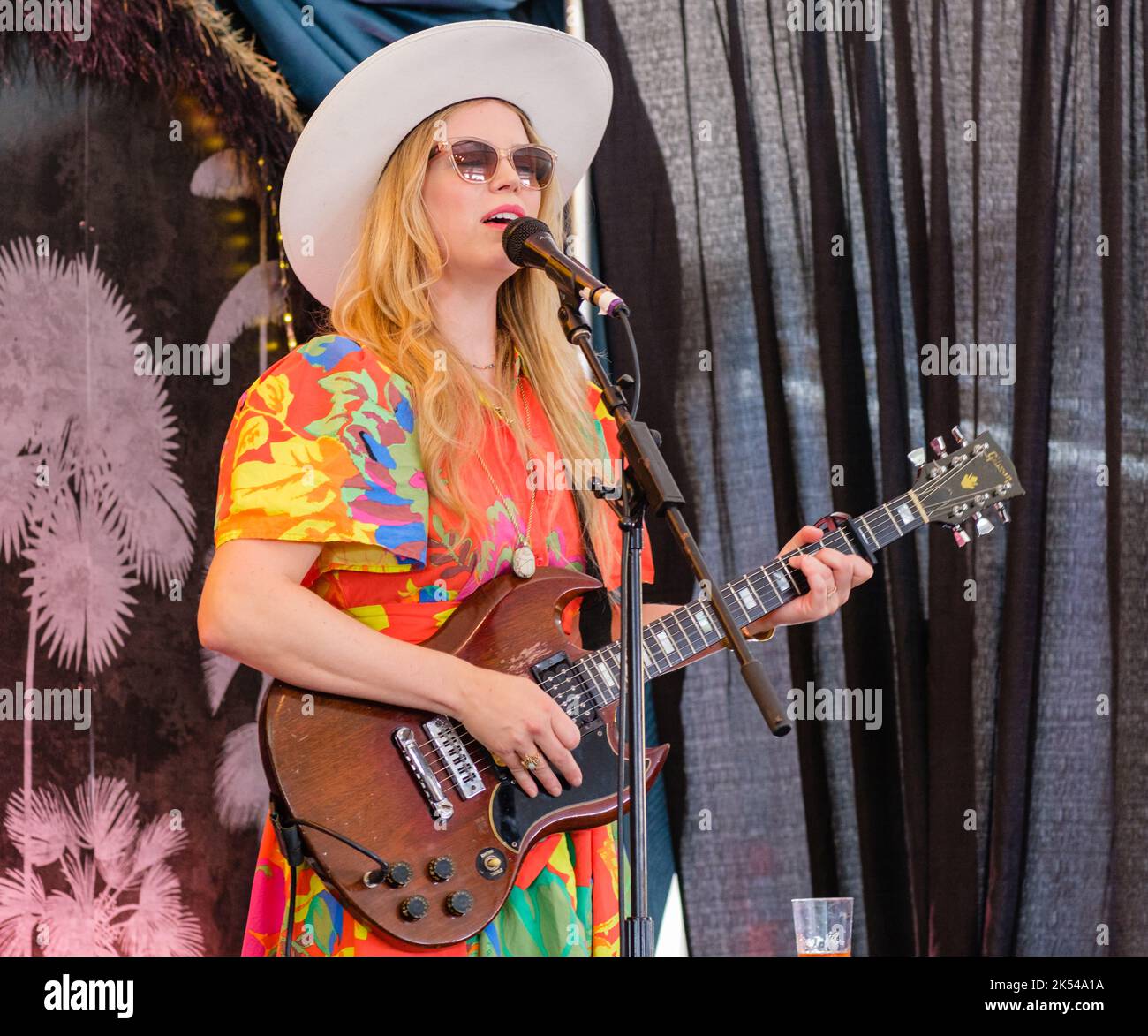 Kristin Diable Playing on the AARP Rhythmpourium Stage at the 2022 New ...