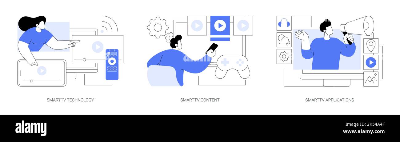 Internet television abstract concept vector illustrations Stock Vector ...