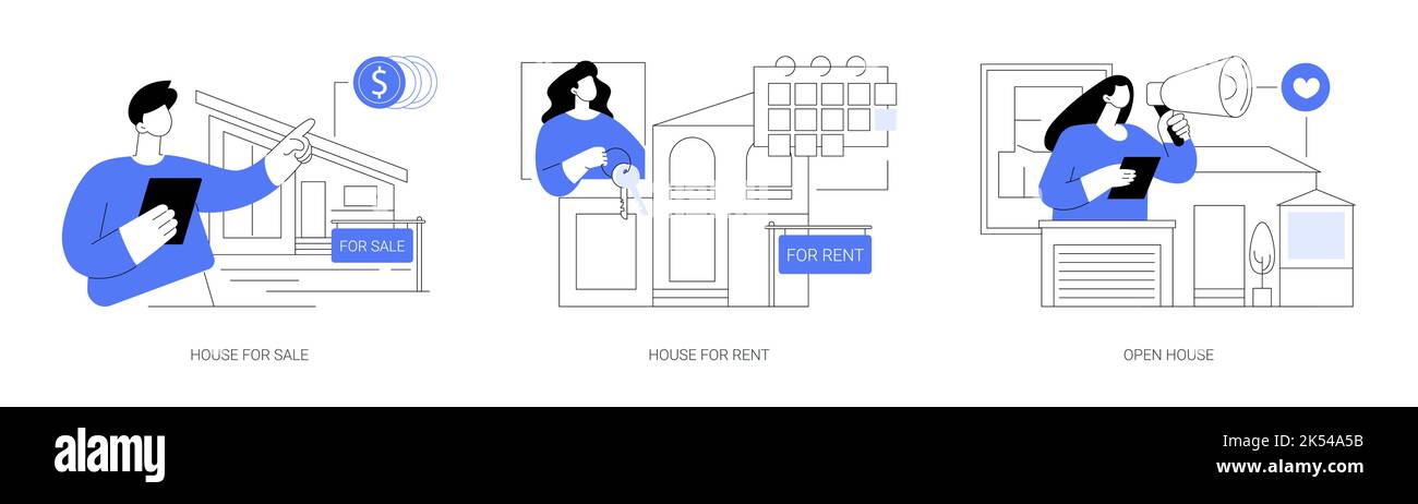 Real estate agent service abstract concept vector illustrations Stock ...