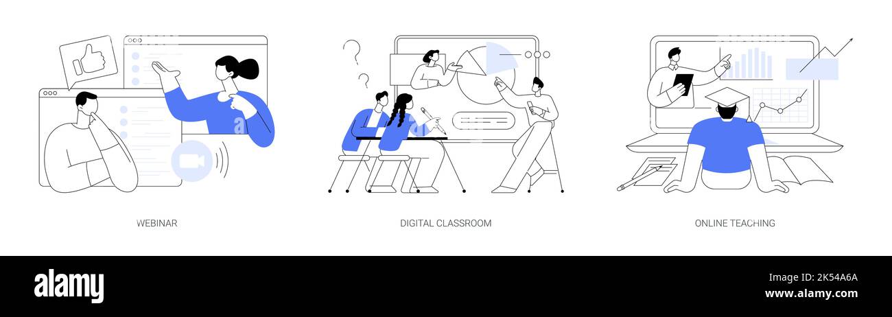 Online education abstract concept vector illustrations Stock Vector ...