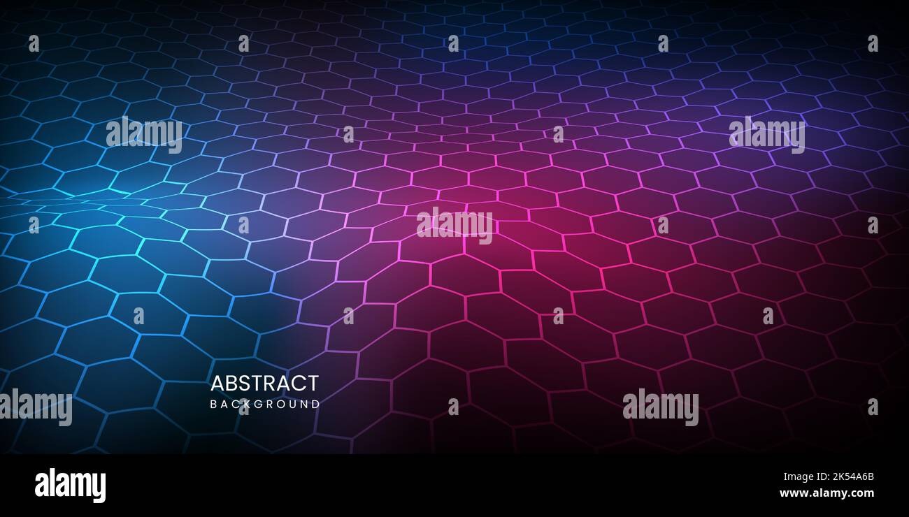 Futuristic hexagon technology concept vector illustration, HUD element, 3d landscape, Big data ...