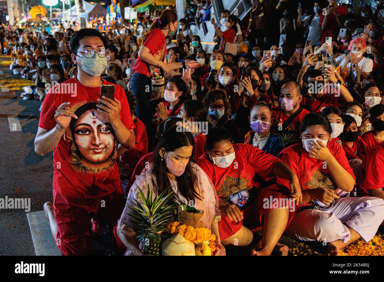 Bangkok, Thailand. 05th Oct, 2022. Hindu-Brahman believers seen sitting ...