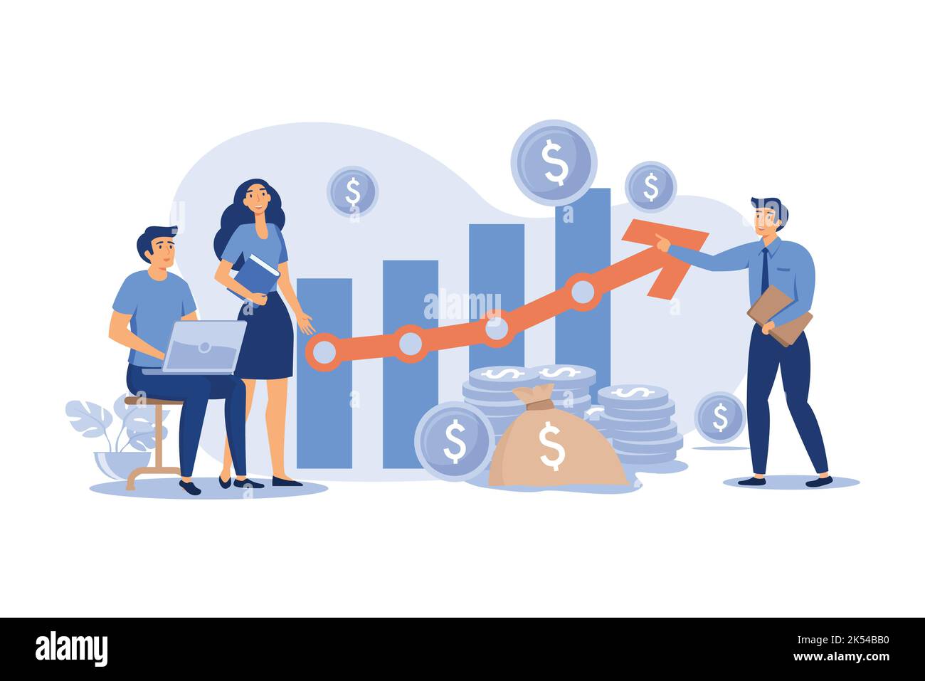 Business cartoon successful sales growth hi-res stock photography and ...