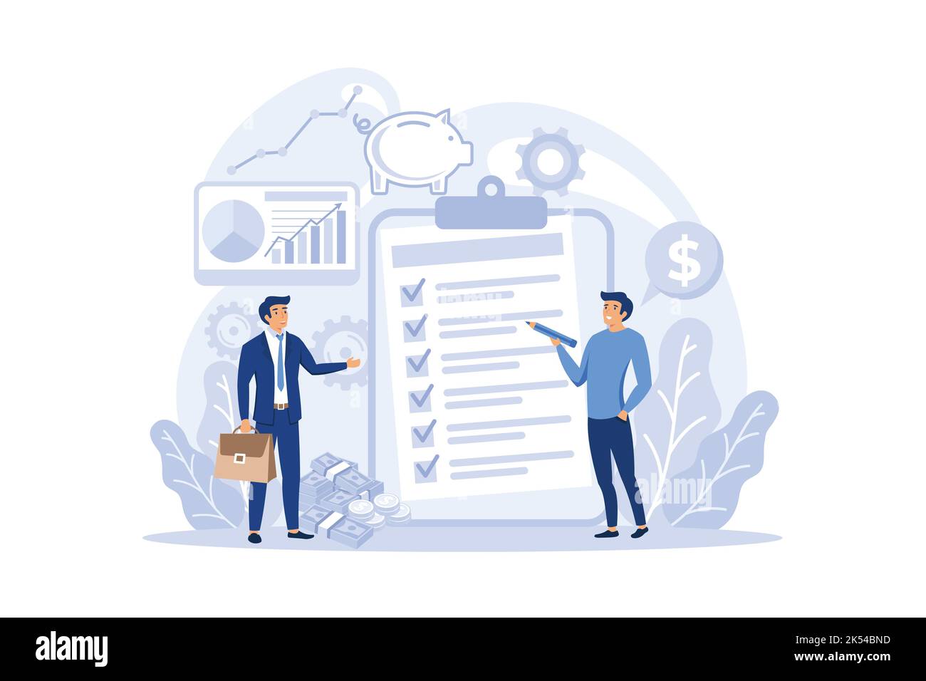 Bank credit. Finance management. Loan agreement signing. Mortgage money ...