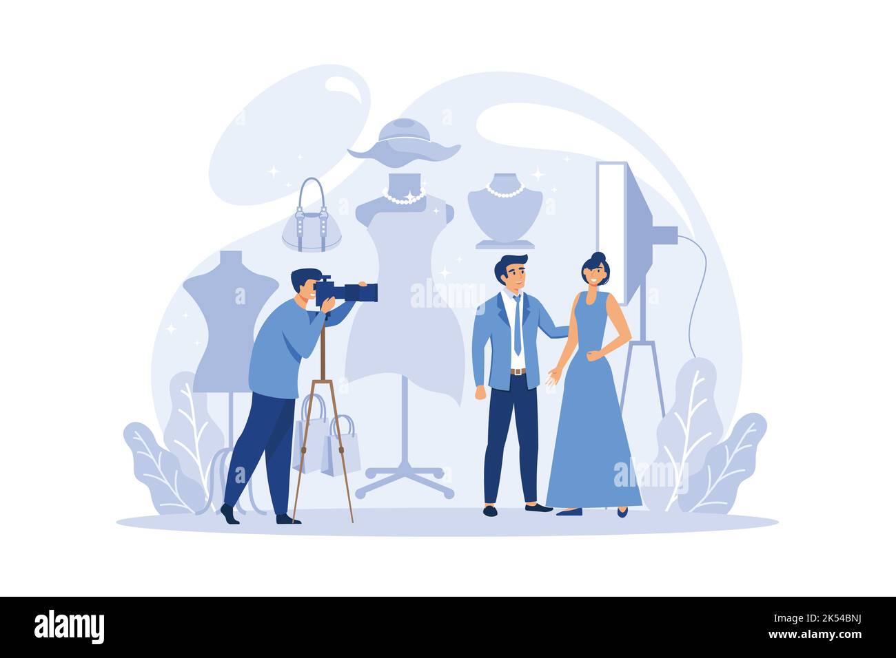 Fashion model shoot Flat cartoon vector illustration Stock Vector Image ...