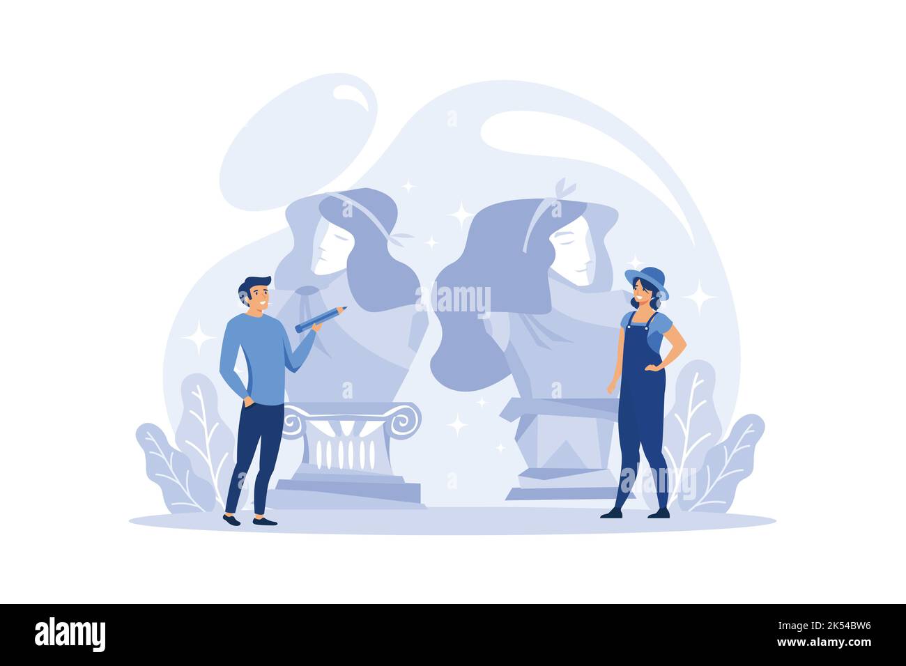 Art school education. Student holding art tools. Artist learning kids ...