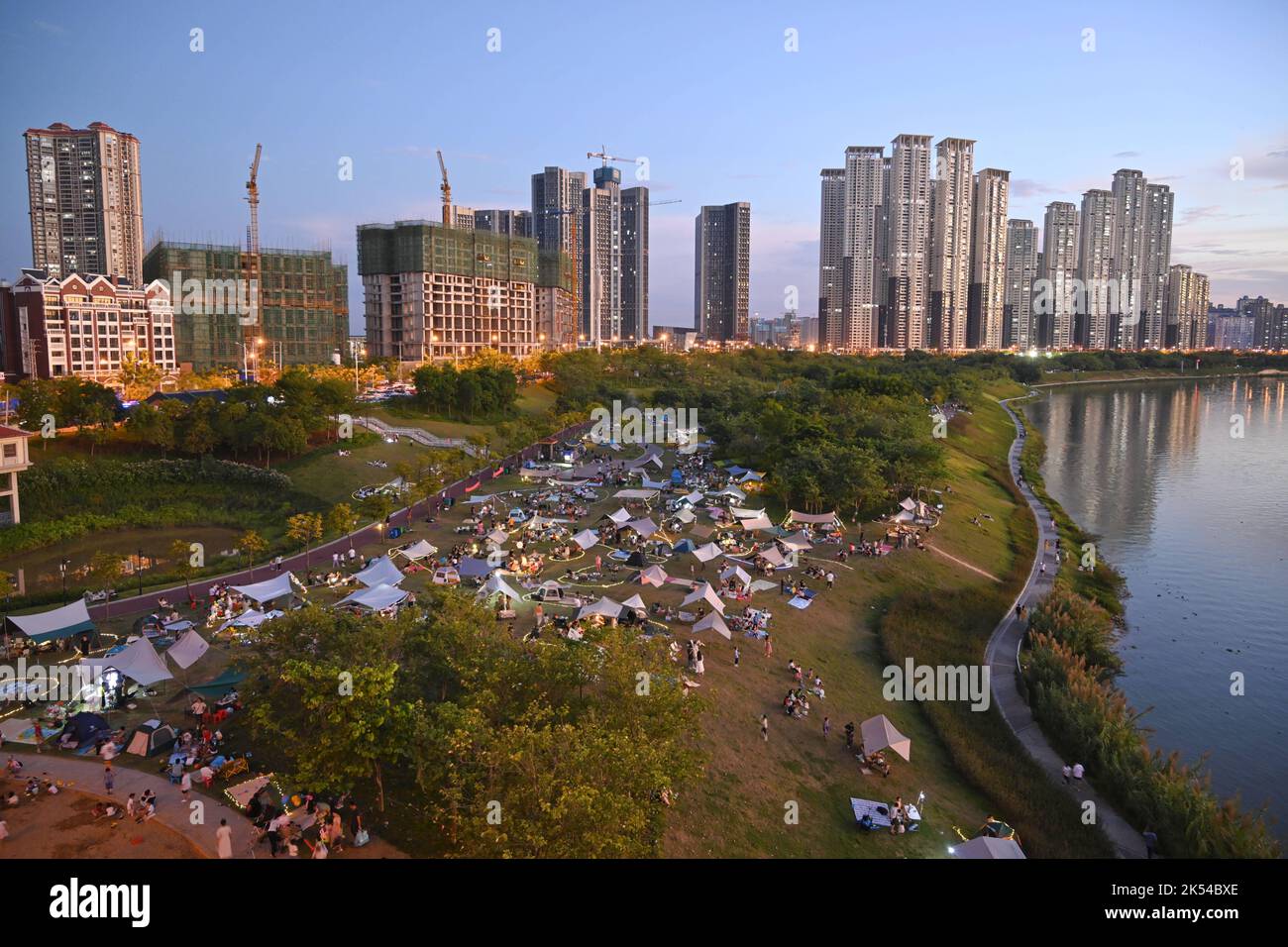NANNING, CHINA - OCTOBER 4, 2022 - Aerial photo shows a large number of ...