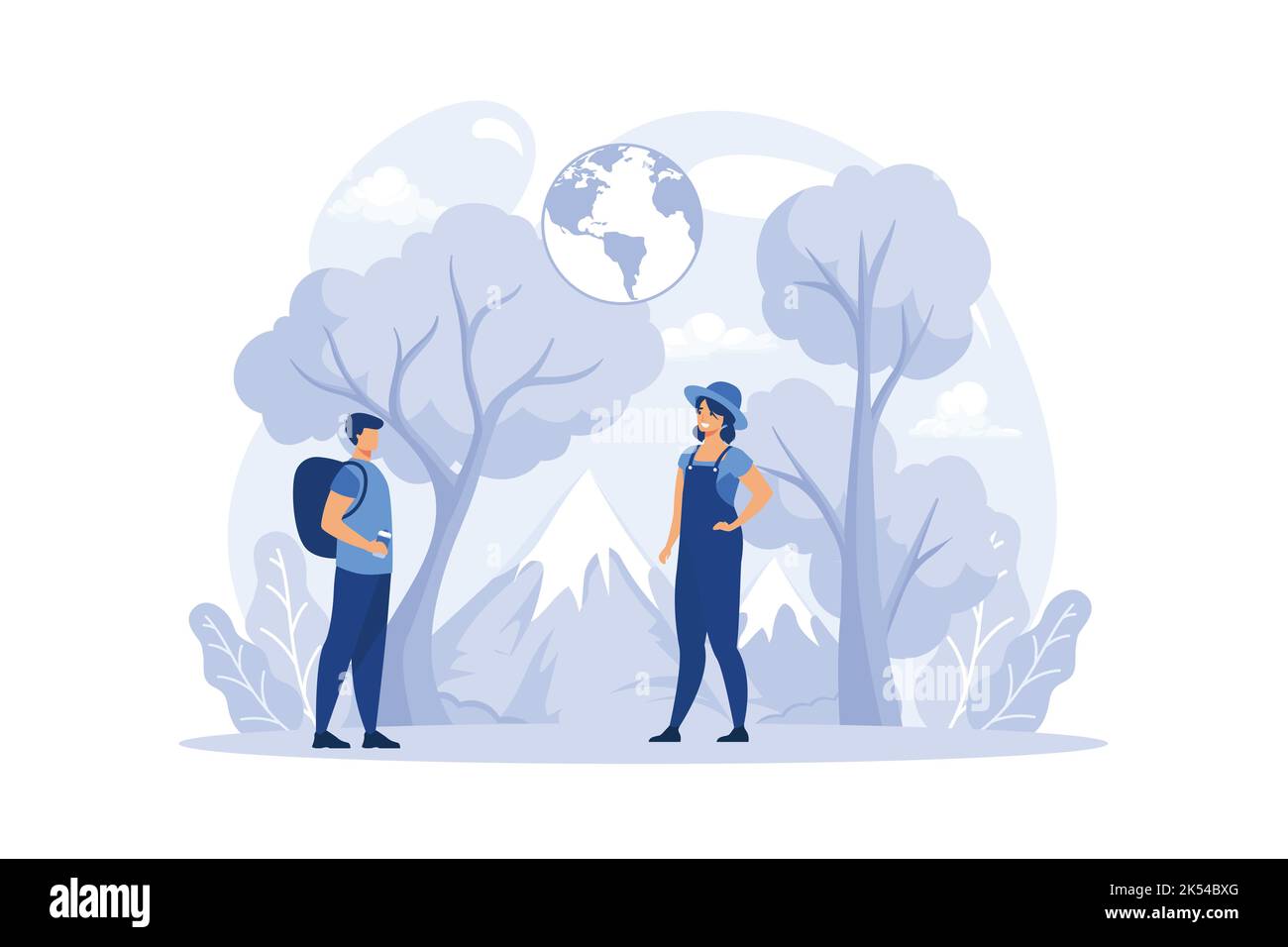 Geography class concept. Studying the lands, features, inhabitants of ...