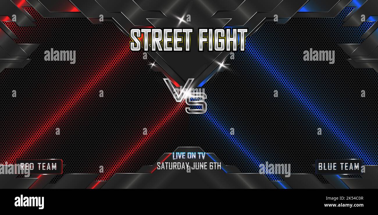 Versus ultimate battle fighting realistic 3d banner with modern metallic logo Stock Vector Image ...