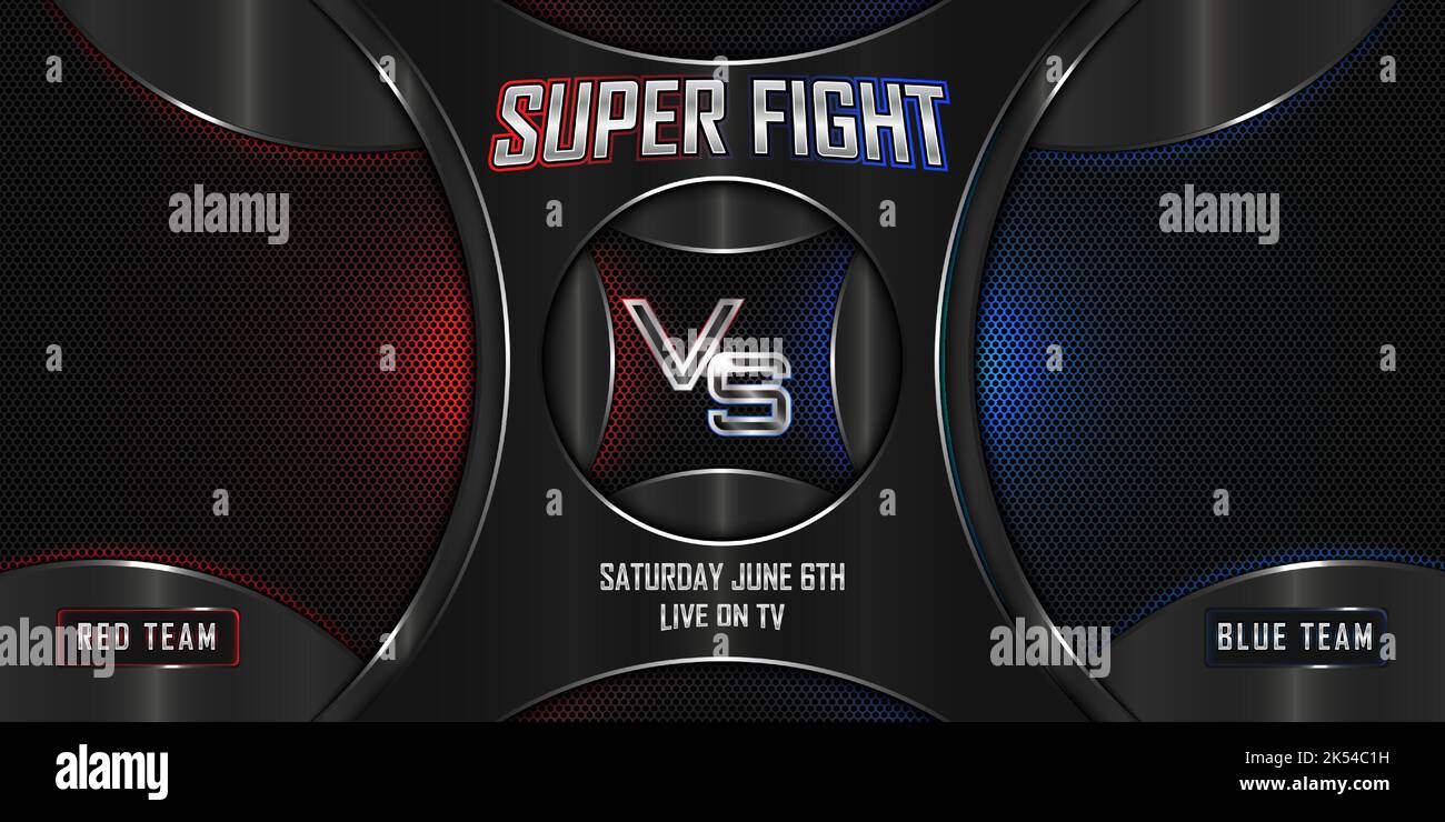 Versus battle super fight realistic 3d screen banner with modern metallic logo Stock Vector ...