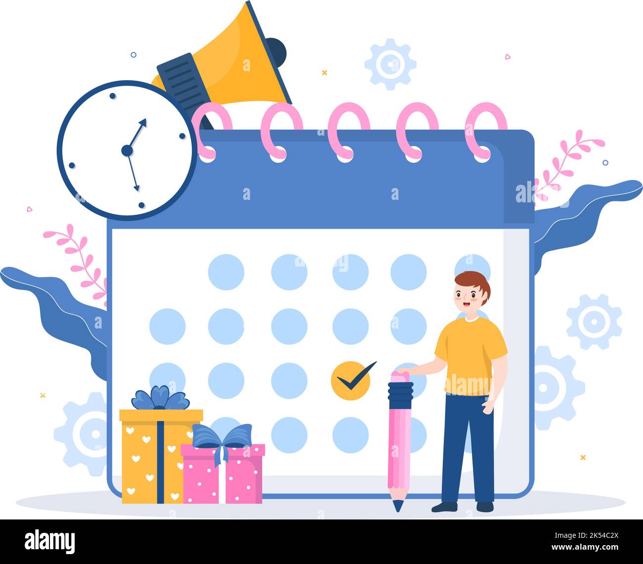 Event Planner Template Hand Drawn Cartoon Flat Illustration with ...