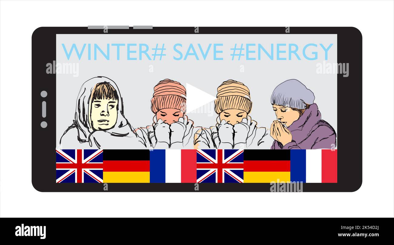 Image Illustration of cold people expression. For posters, pamphlets ...