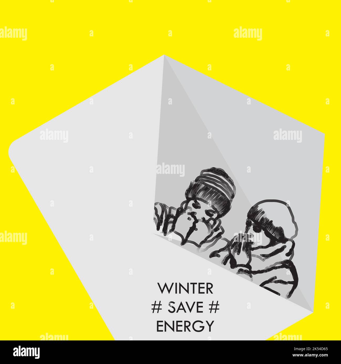 Image Illustration of cold people expression. For posters, pamphlets ...