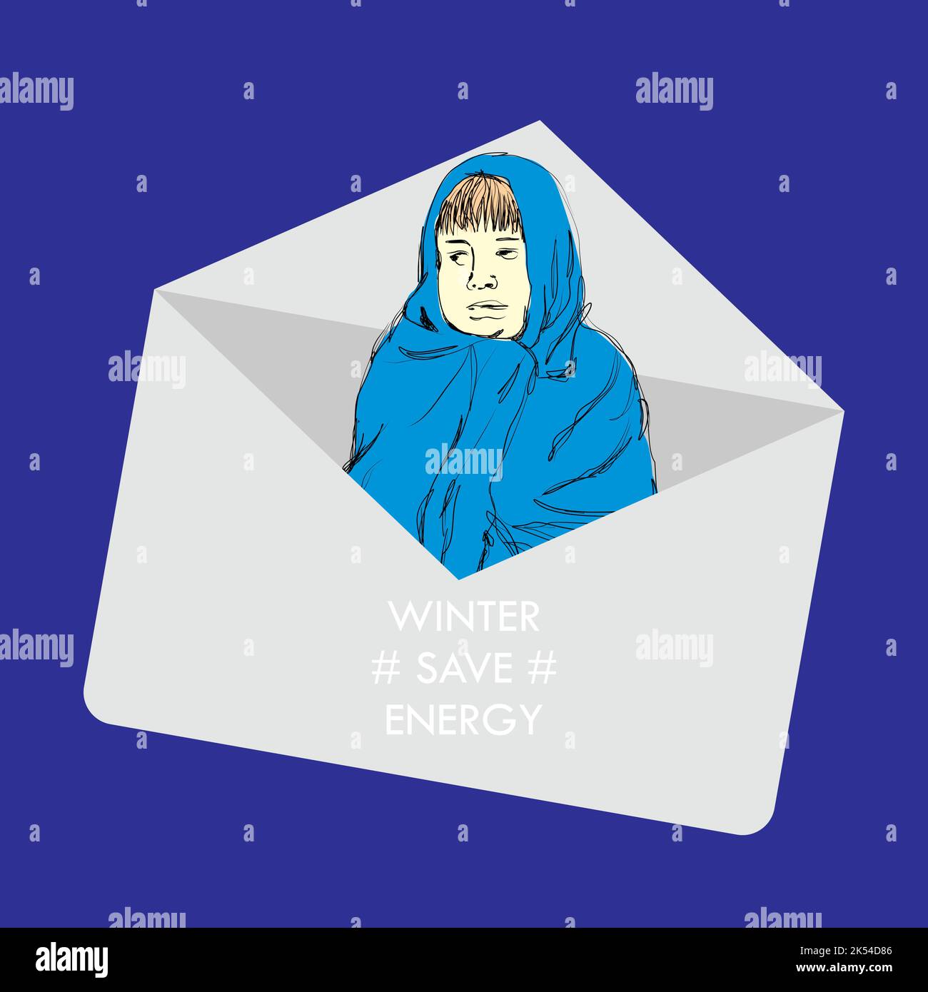 Image Illustration of cold people expression. For posters, pamphlets ...