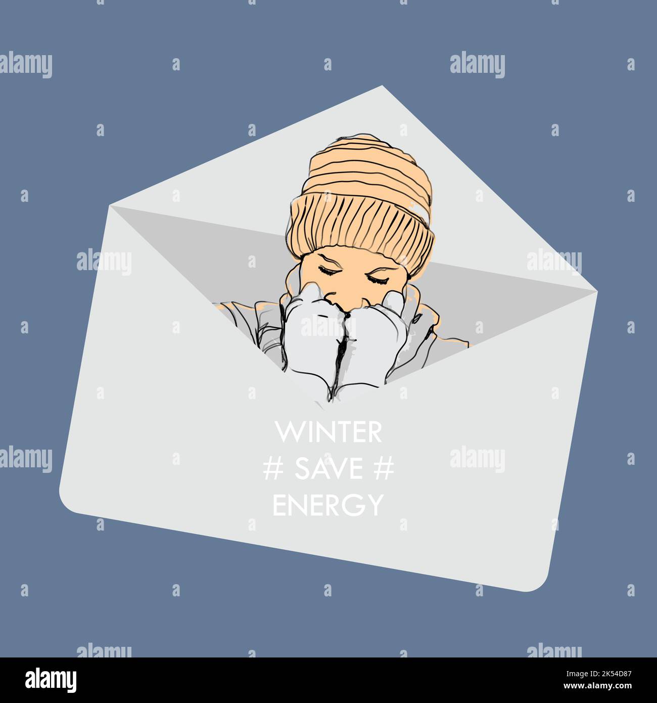 Image Illustration of cold people expression. For posters, pamphlets ...