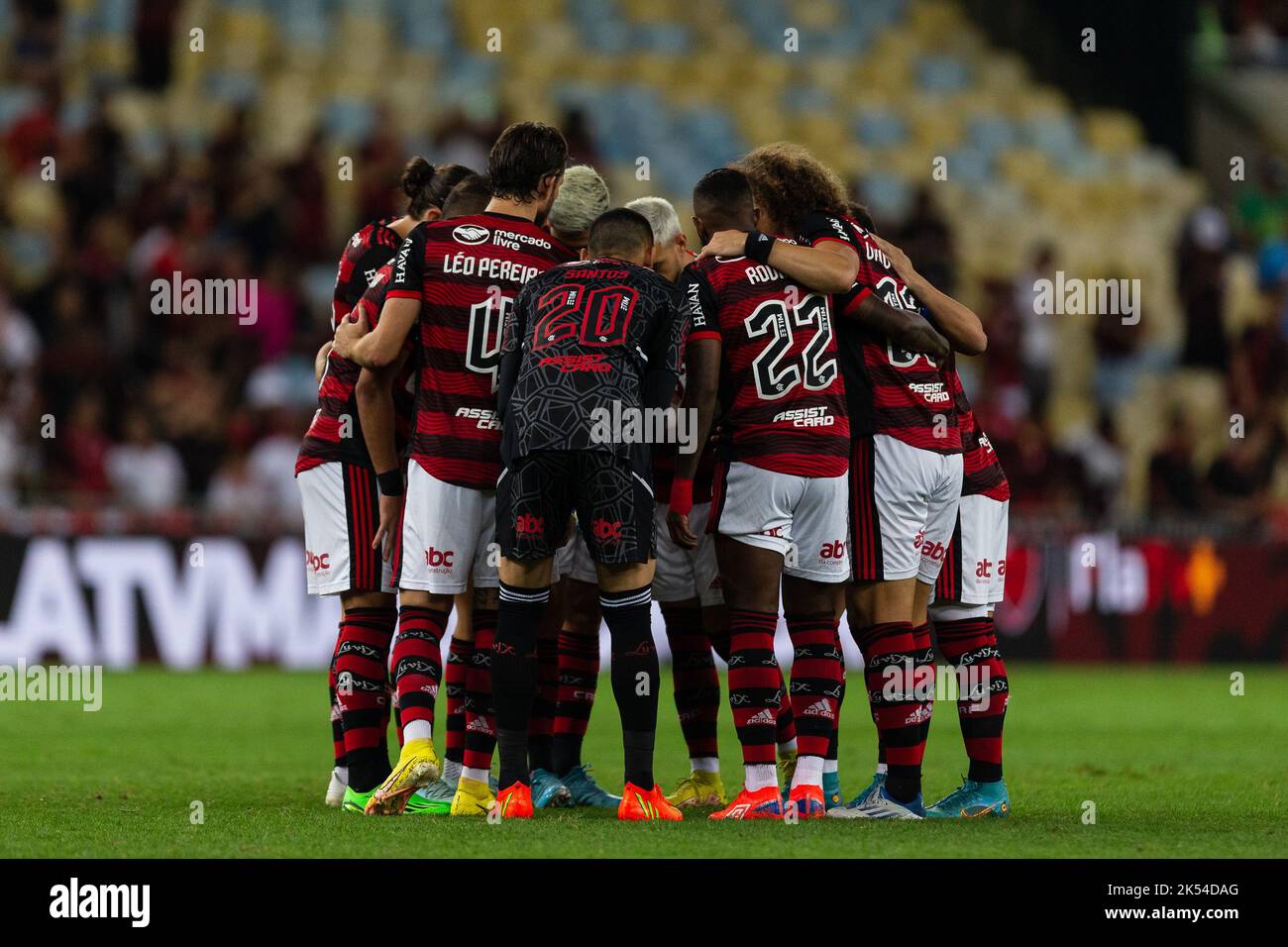 Rio de Janeiro, Brazil. October 05, 2022, Teammates of Flamengo during ...