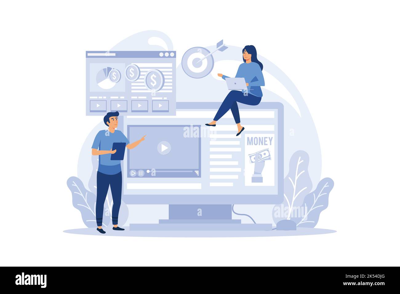 Contextual advertising and targeting concept. Marketing campaign and ...