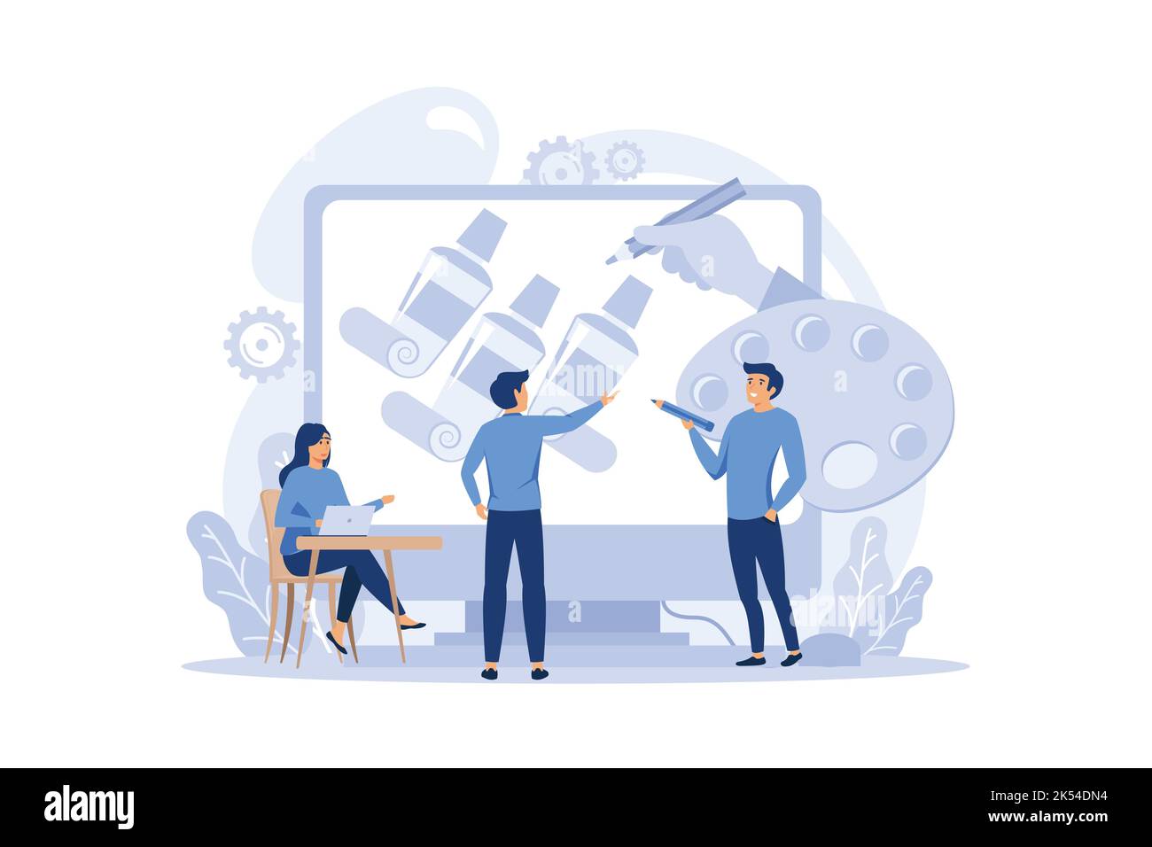 Designer concept. Art director working on media content. Creative ...