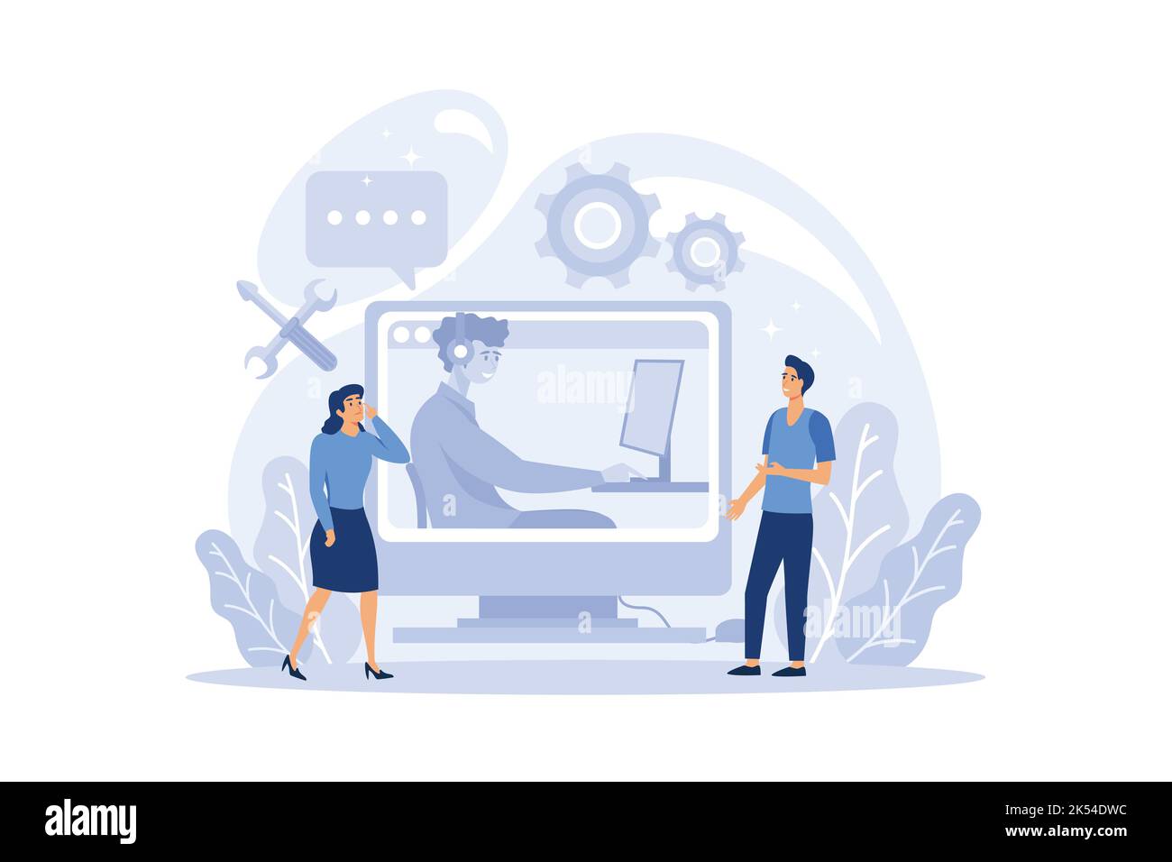 Call center or technical support concept. Idea of customer service ...