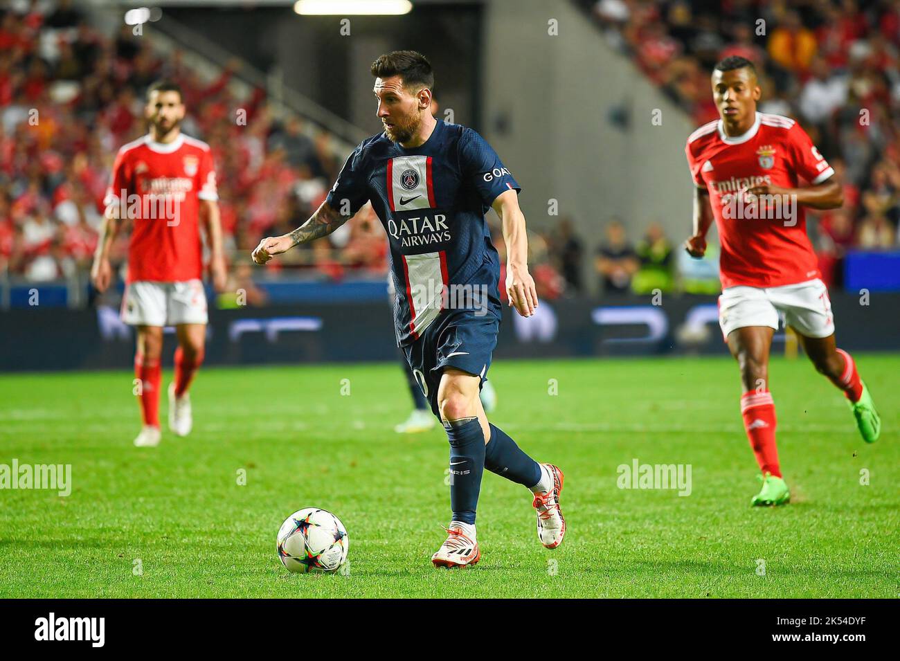 Lisbon, Portugal. 05th Oct, 2022. Lionel Messi of Paris Saint-Germain in action during the UEFA ...