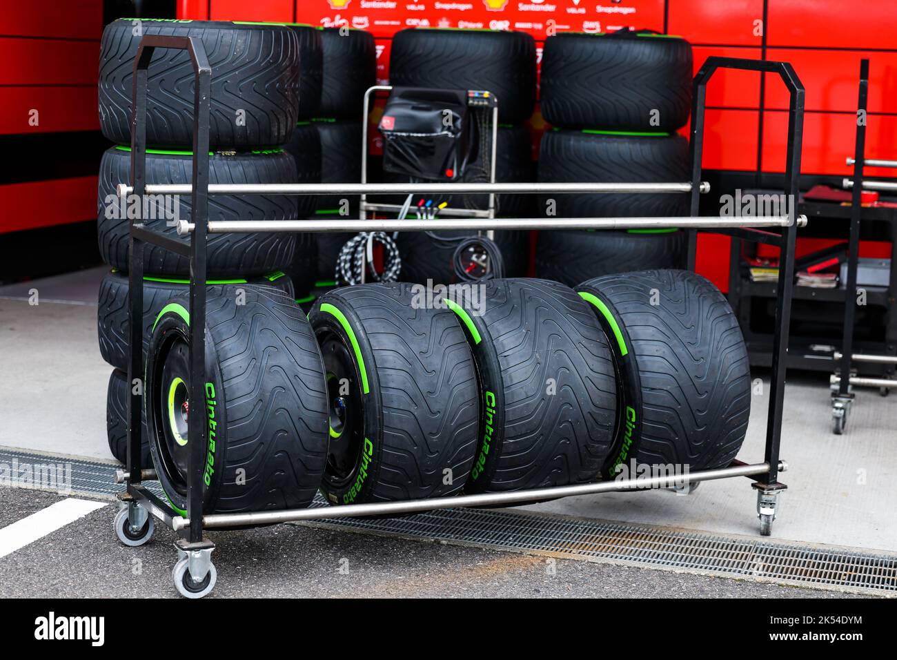 Suzuka, Japan, 06/10/2022, Pirelli intermediate tyres during the ...