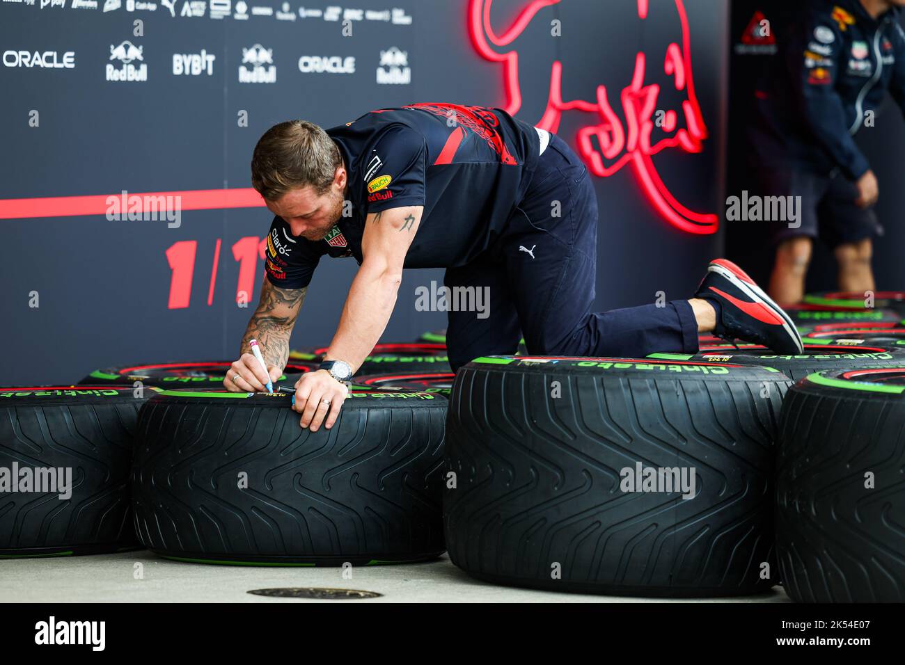 Suzuka, Japan, 06/10/2022, Pirelli intermediate tyres during the ...