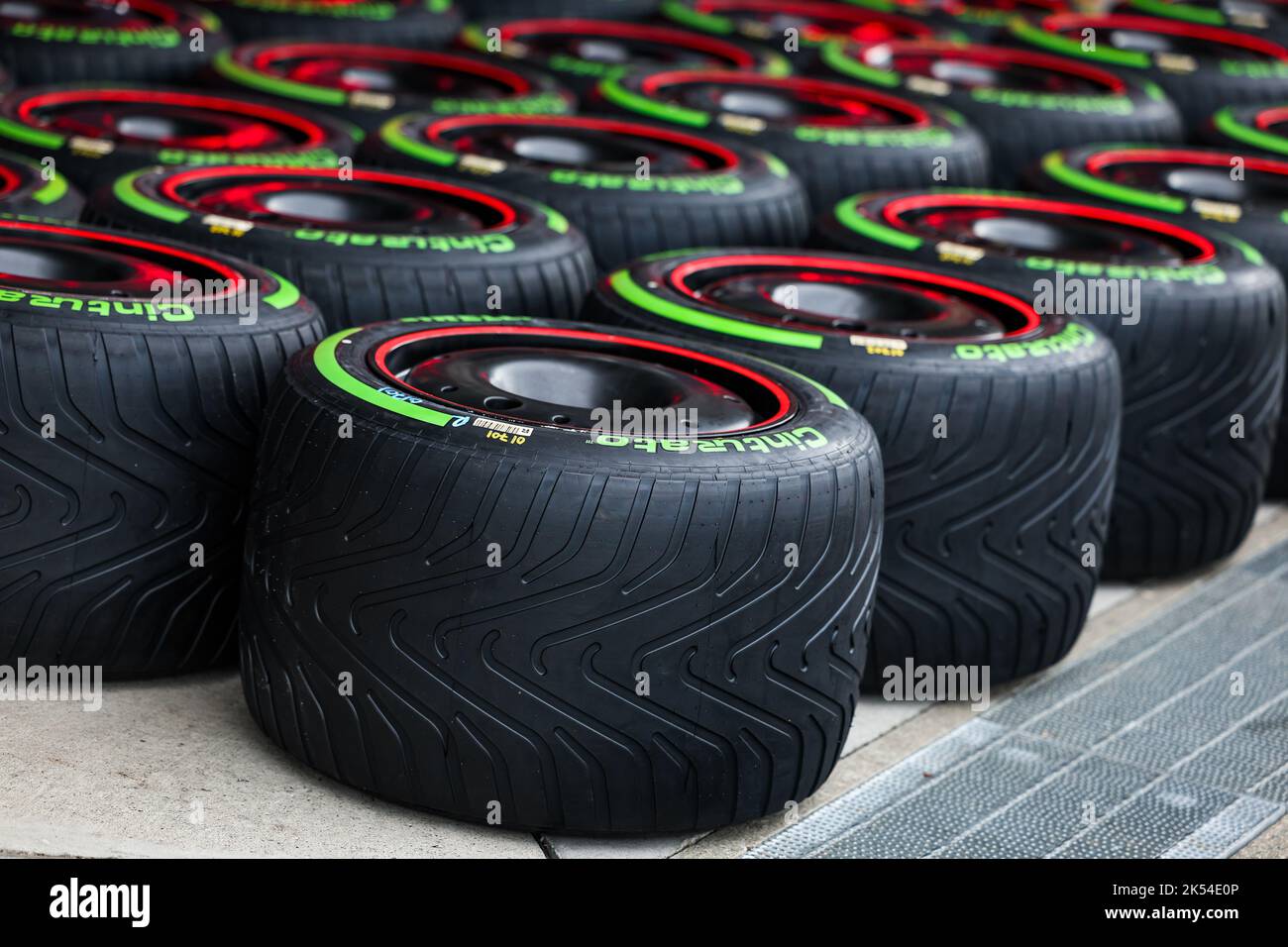 Suzuka, Japan, 06/10/2022, Pirelli intermediate tyres during the ...