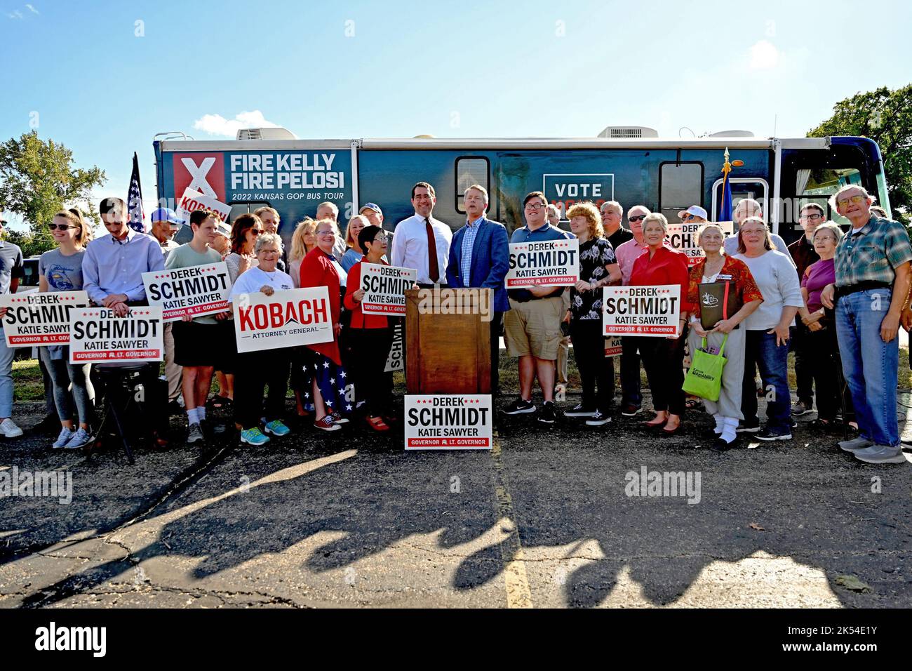 TOPEKA, KANSAS - OCTOBER 5, 2022 Kansas Attorney General Derek Schmidt ...
