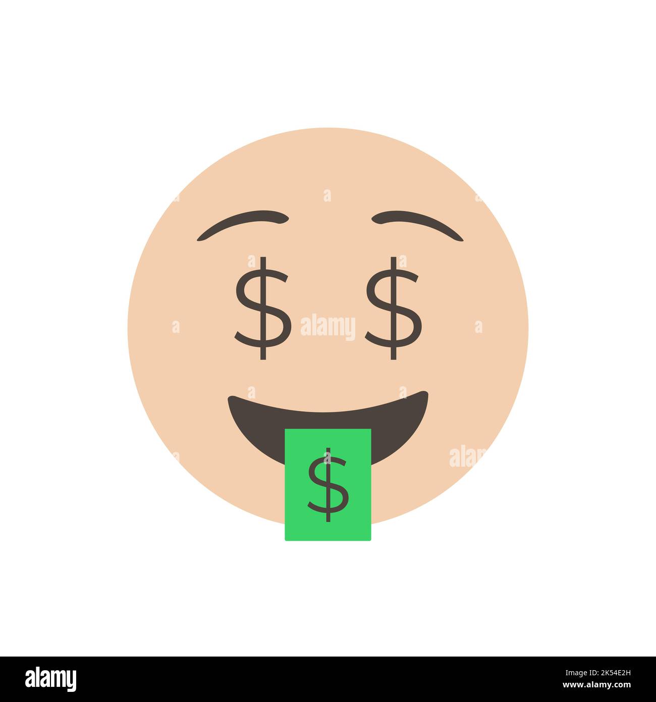Money mouth face, Dollar sign eyes, money face. Vector illustration ...