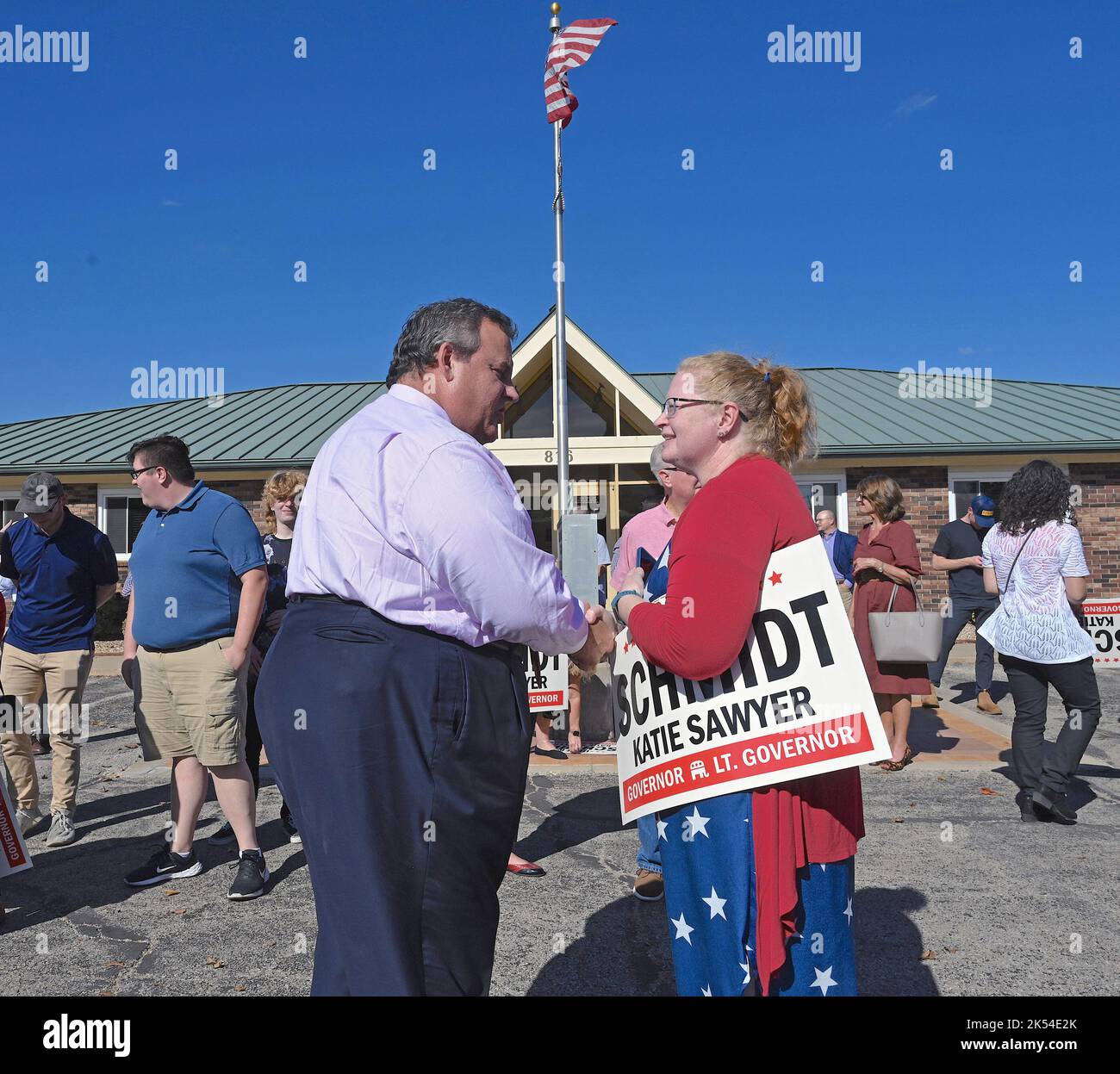 TOPEKA, KANSAS - OCTOBER 5, 2022 Former New Jersey Governor Chris ...
