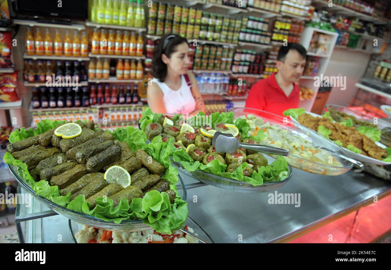 Turkish appetizer food ‘Stuffed Grape Leaves' (Turkish: Yaprak Sarma ...