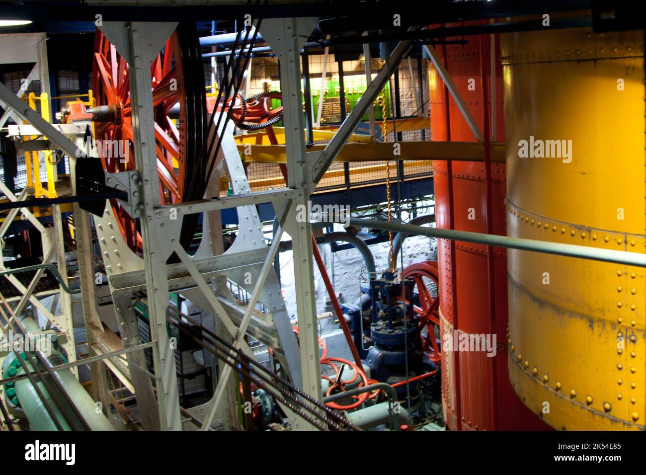 Detail of the machinery iused for the elevators nside the Eiffel tower ...