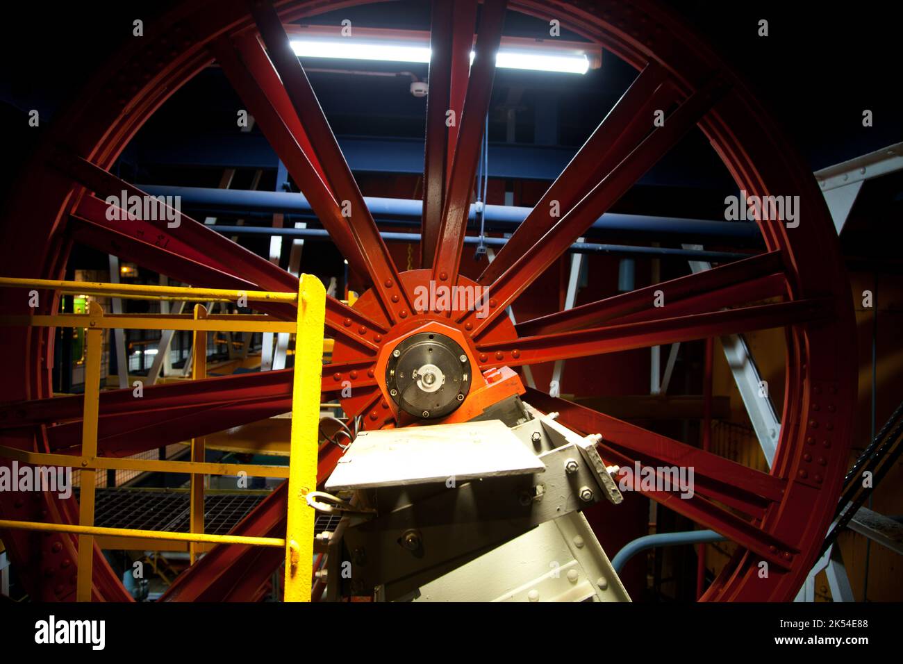 Detail of the machinery iused for the elevators nside the Eiffel tower ...