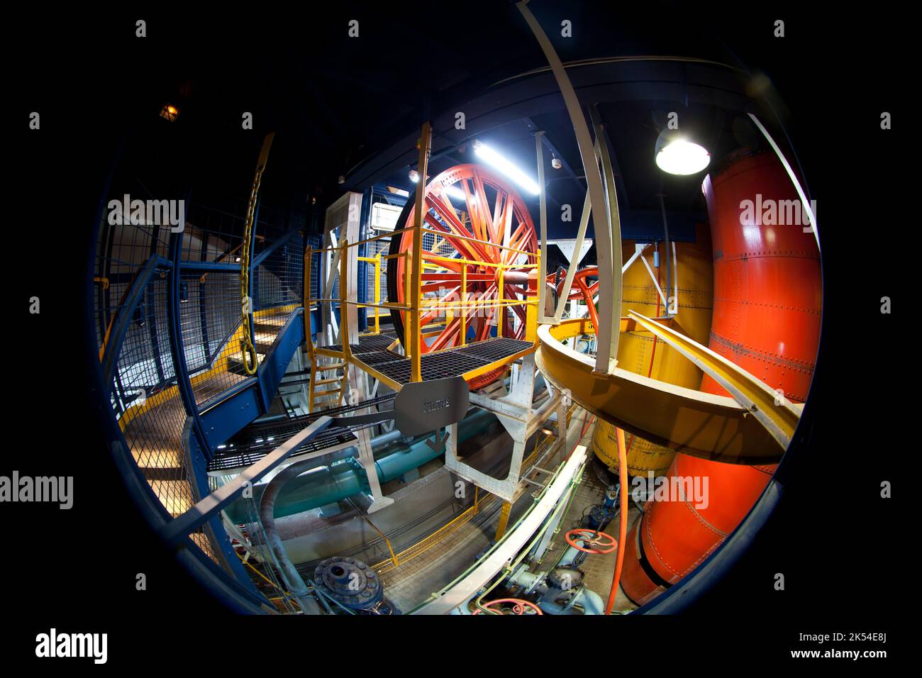 Detail of the machinery iused for the elevators nside the Eiffel tower ...
