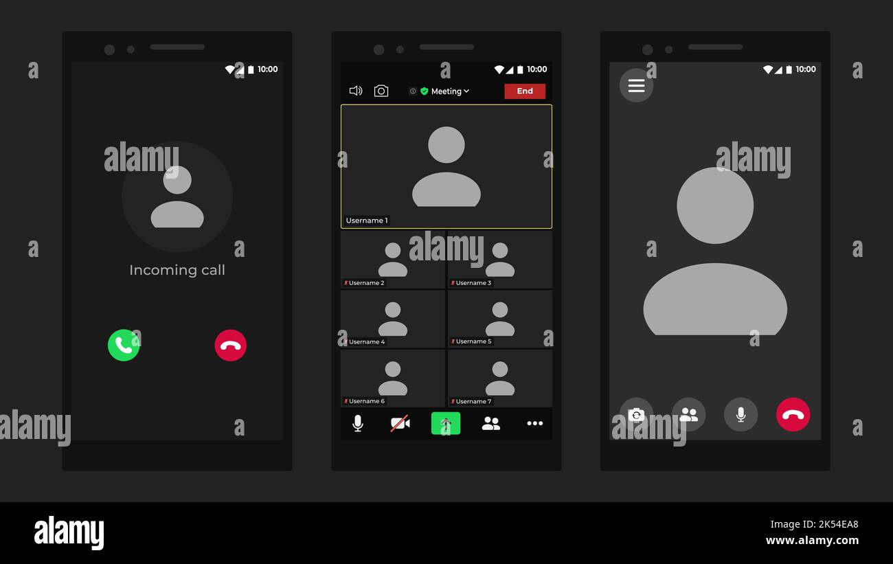 Template video conference user interface. Online conference meeting ...