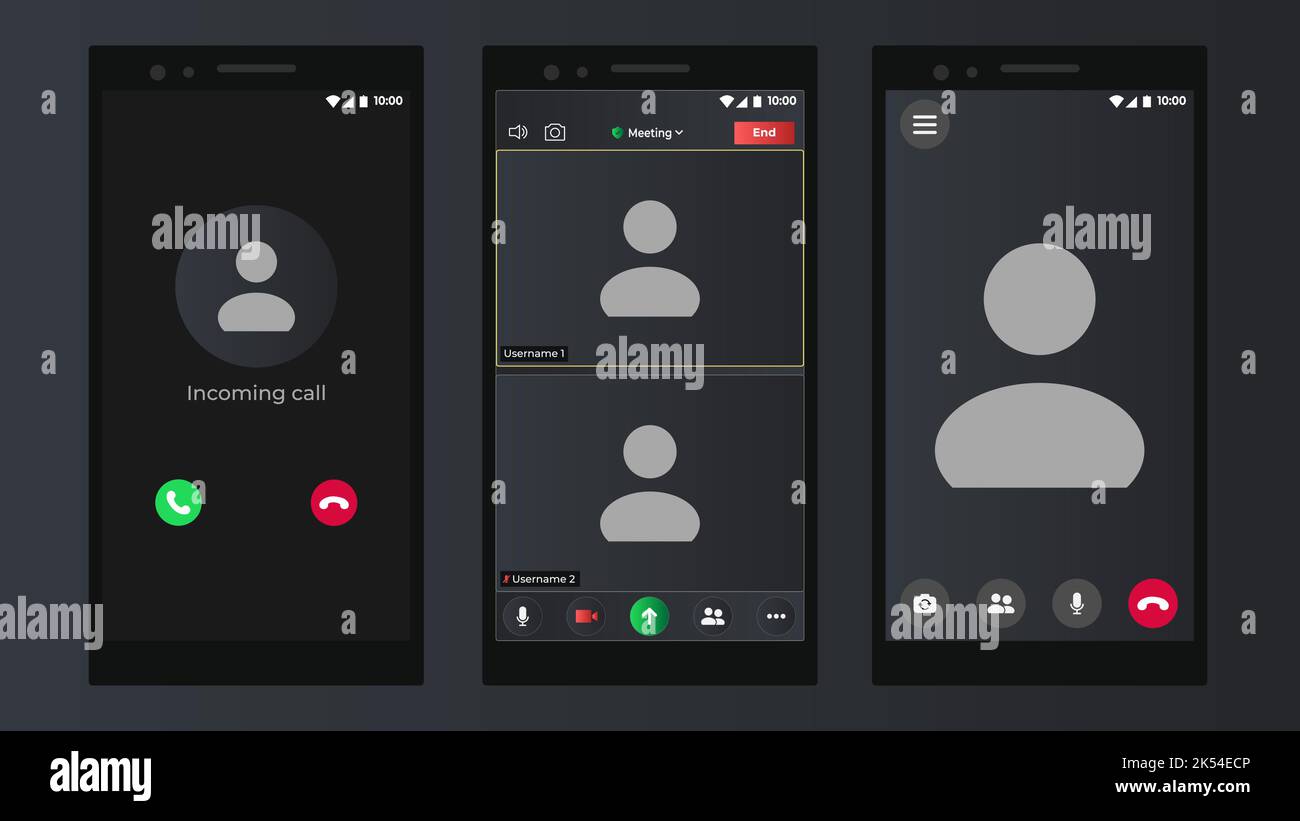 Video conference user interface. Online conference meeting. Videocall ...