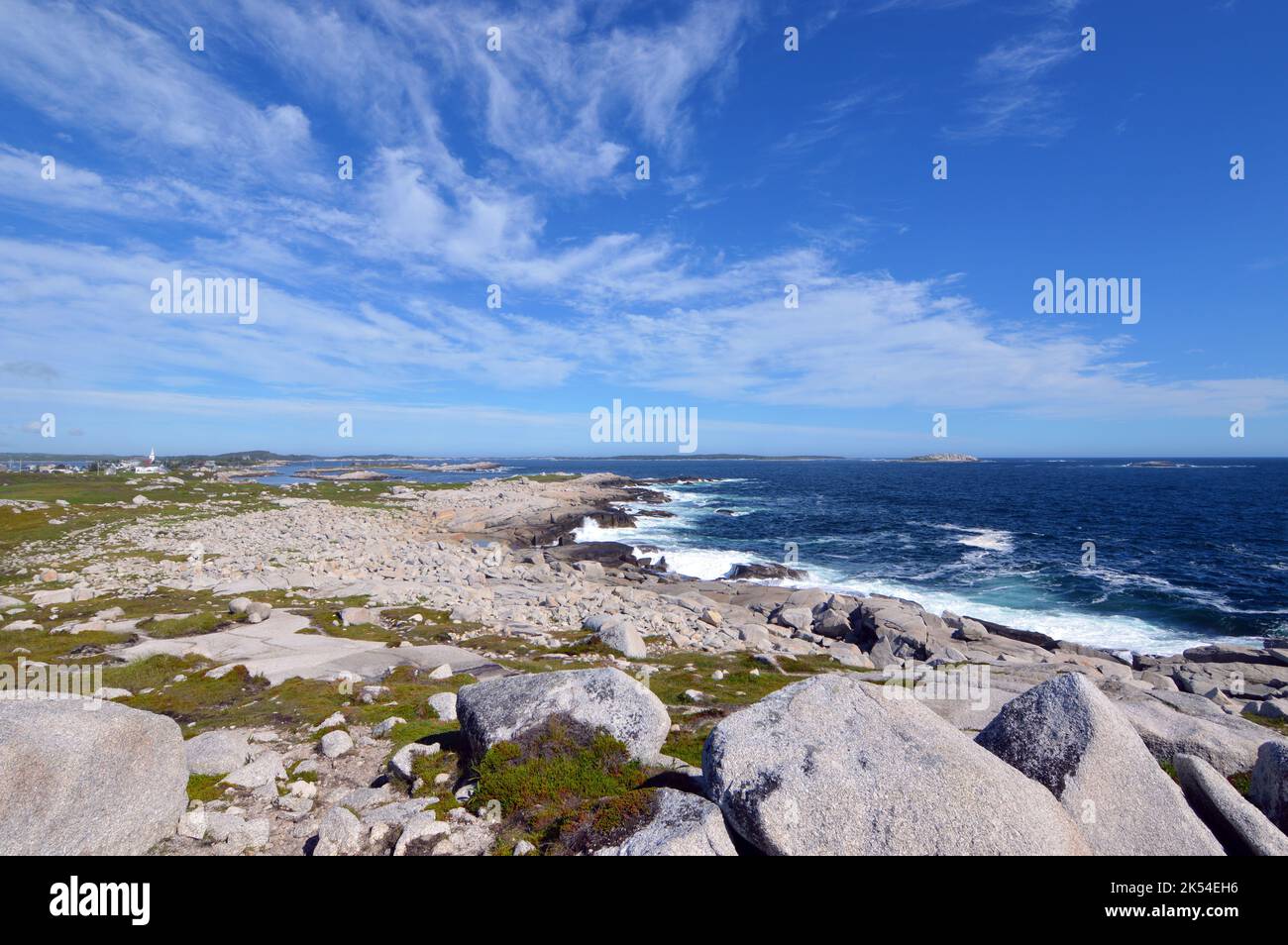 Rocky coastline along High Head Trail, Prospect, Nova Scotia Stock ...
