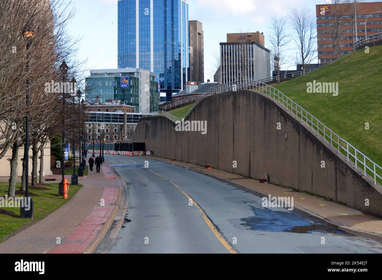 Retaining wall along Upper Water Street. Cogswell Interchange ...