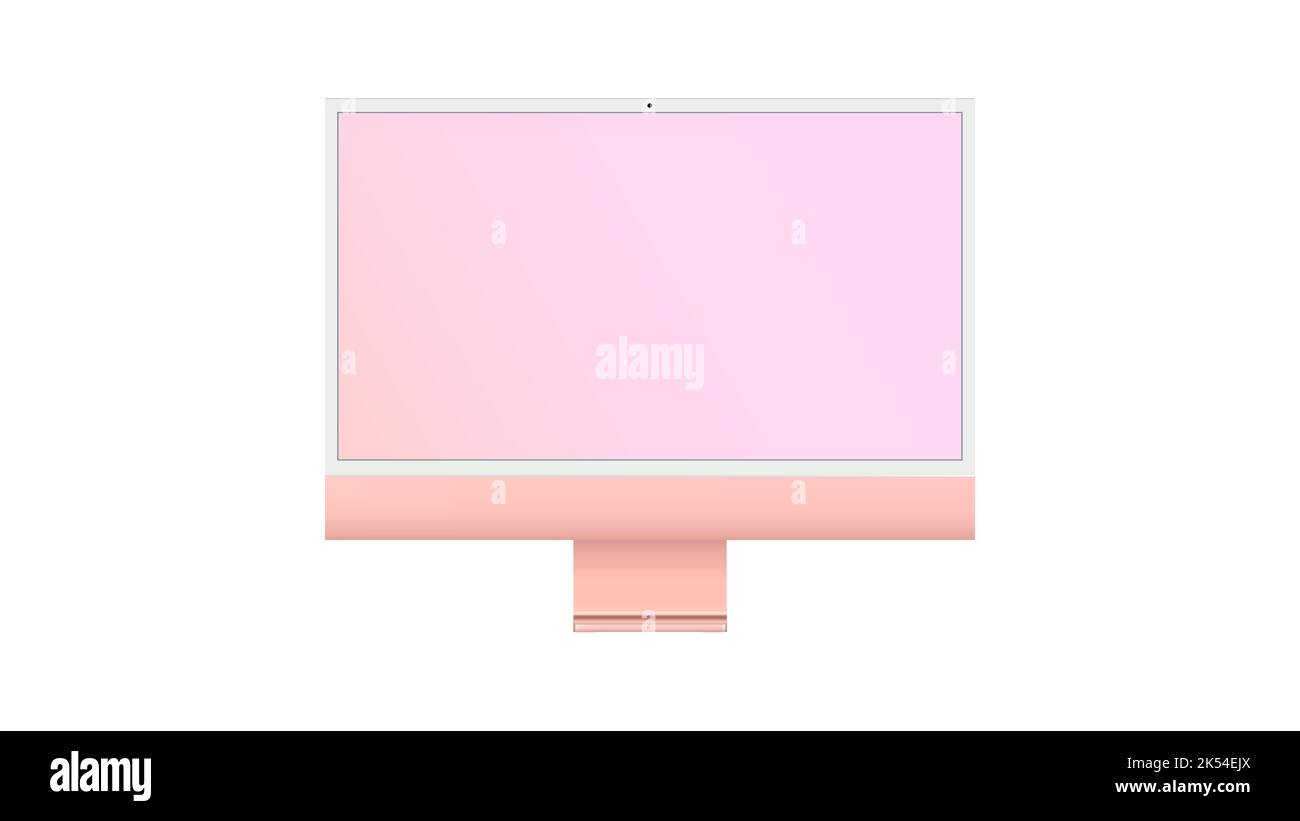 Computer display with blank screen. Computer monitor mockup banner ...