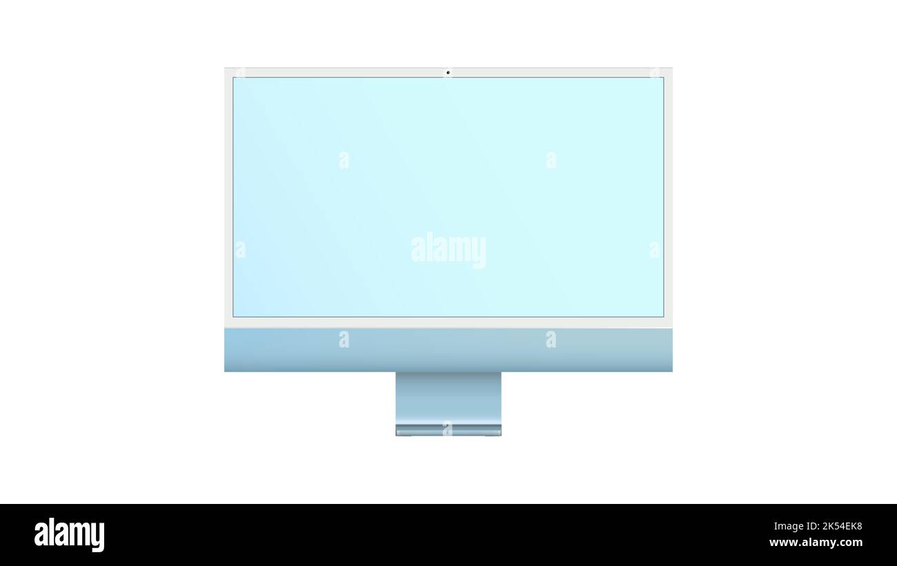 Realistic computer monitor with blank screen. Computer monitor mockup ...