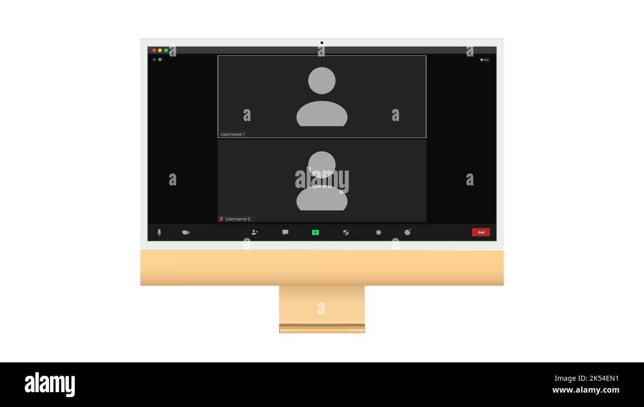 Video conference user interface, Two users. Video conference calls ...
