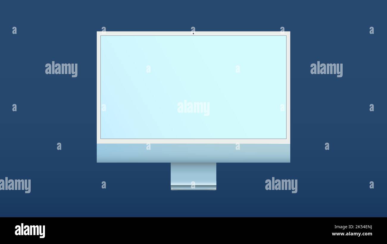 Realistic black modern thin frame display. Modern computer display ...