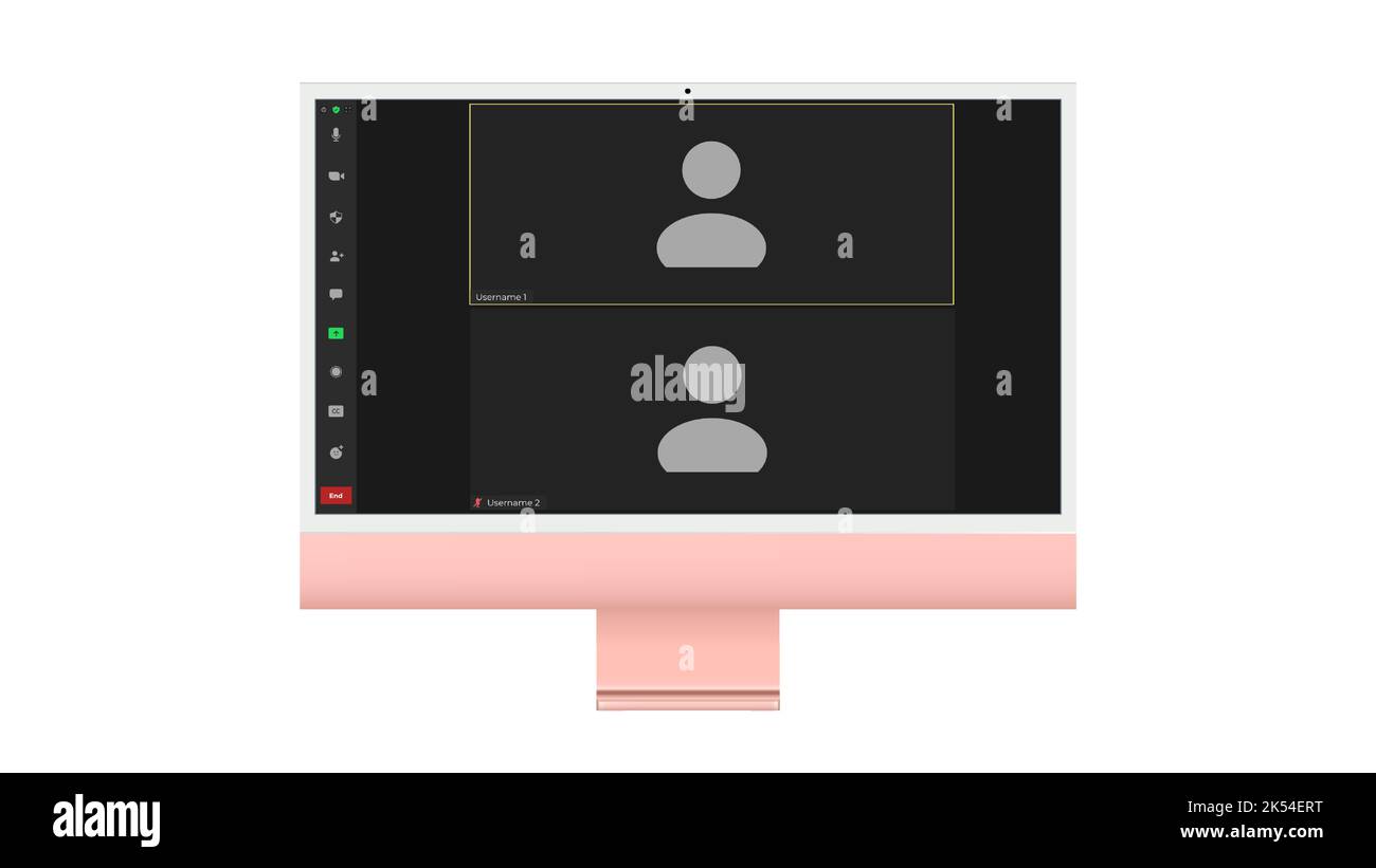 Video conference user interface, Two users. Video conference calls ...